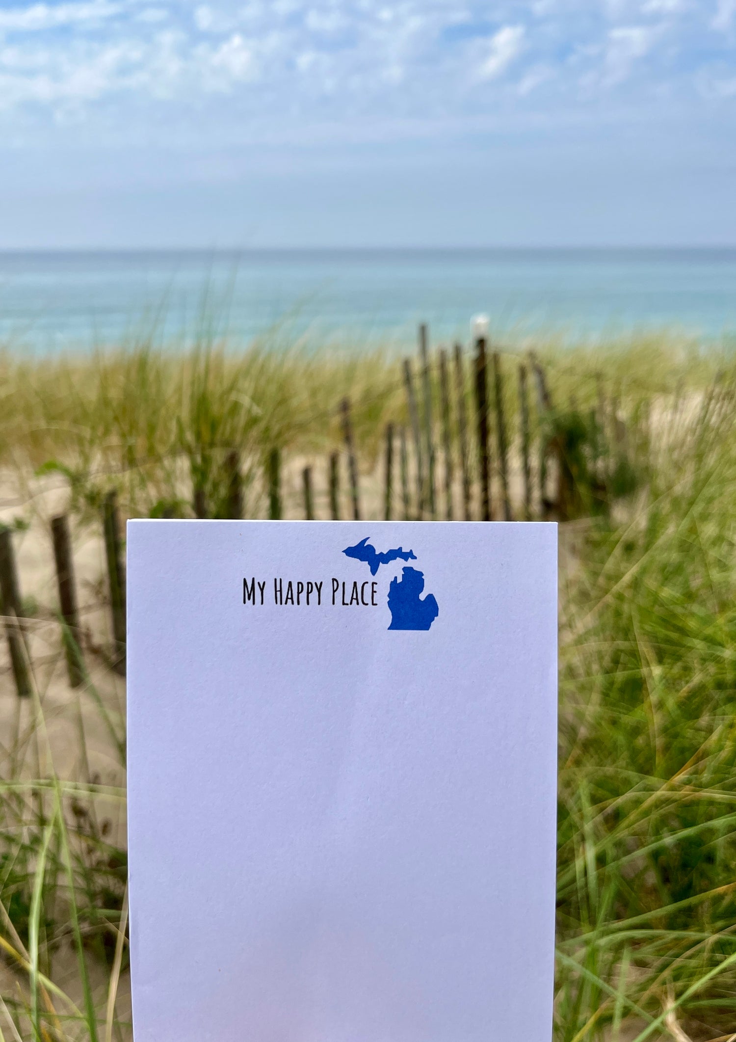 State of Michigan Notepad "My Happy Place" – Michigan Belts and More
