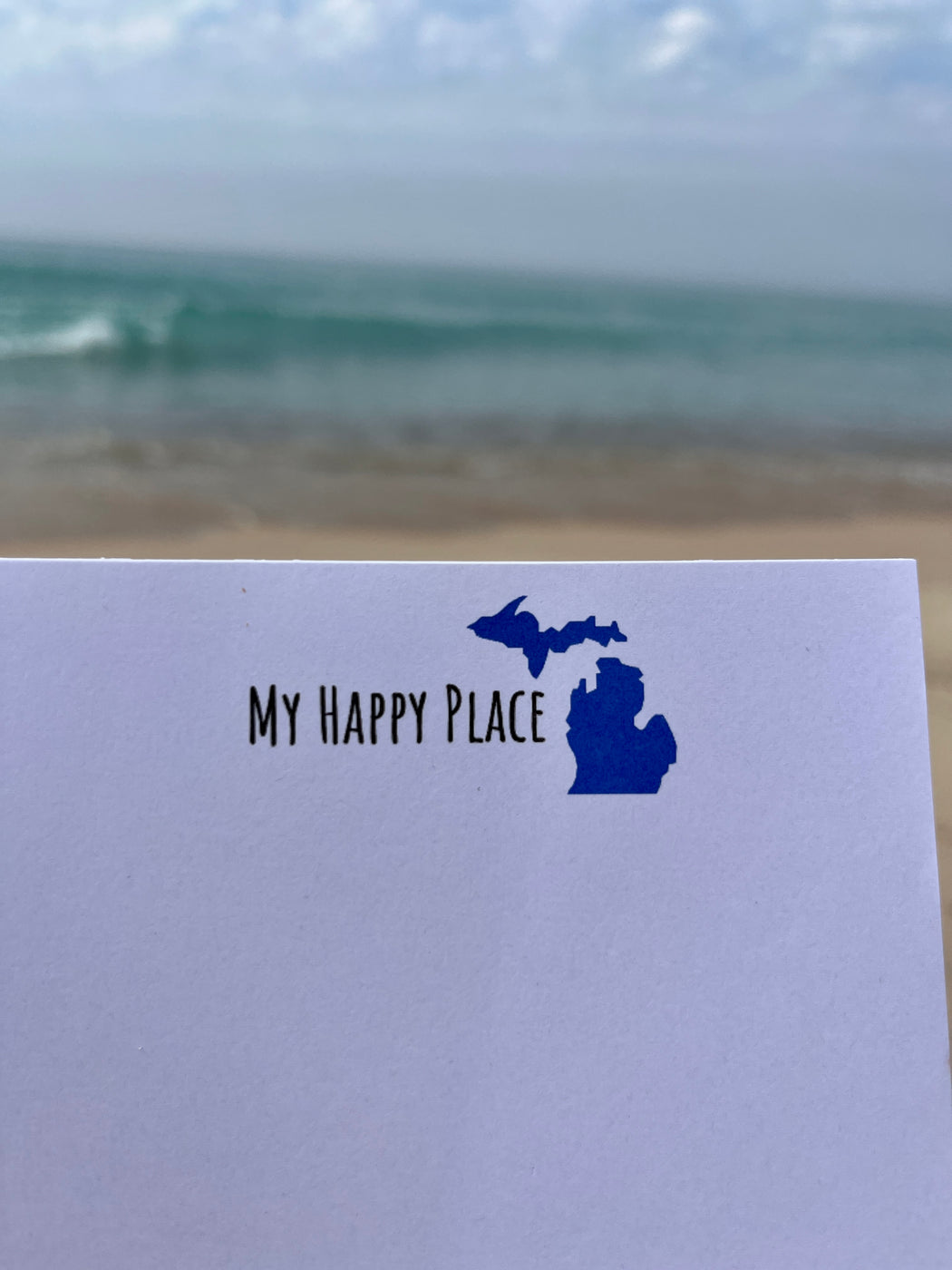 State of Michigan Notepad "My Happy Place" – Michigan Belts and More
